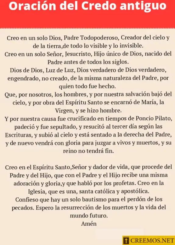 Oración Del Credo Antiguo »【2024】 - Creemos